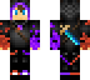 Red and Purple Fire | Minecraft Skin