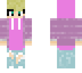 pink hoodie and pink puffer jacket | Minecraft Skin