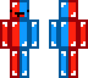 Skeppy Half Blue Half Red | Minecraft Skin