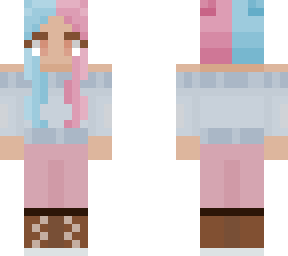 Cute Pink-Blue Girl | Minecraft Skin