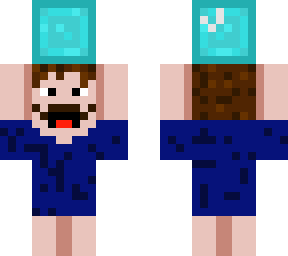 guy holding diamond block | Minecraft Skin