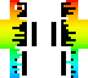 Wireframe Illusion Rainbow Splat wth Eyes | Minecraft Skin