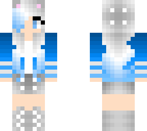 Blue Cat Girl Skin | Minecraft Skin