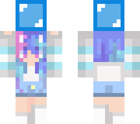 girl carrying diamond block | Minecraft Skin