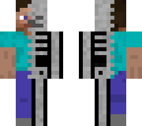 half steve half skeleton | Minecraft Skins