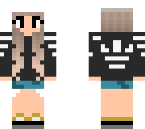 Teenage Girl - Ripped Jean Shorts | Minecraft Skin