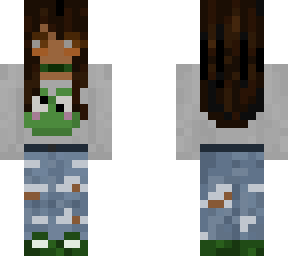 frog girl cute mixed | Minecraft Skins