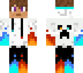 fire and ice boy | Minecraft Skin