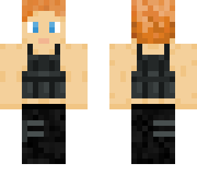 man with bulletproof vest and red hair | Minecraft Skin