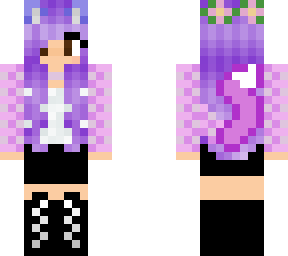 purple fox with flower crown | Minecraft Skin