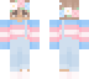 pride trans lgbtq transgender feminine flowercrown | Minecraft Skins
