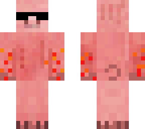 cool derp pig with fire hands | Minecraft Skin
