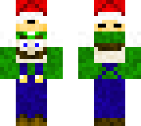 Luigi Holding Koopa Shell | Minecraft Skin
