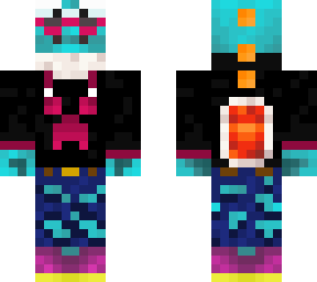 Blue Yoshi with cool shades and creeper hoodie+riped jeans | Minecraft Skin