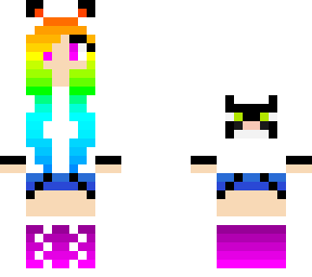 Rainbow cat girl | Minecraft Skin