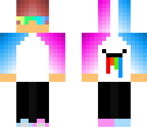 bicolor Light Blue and Pink | Minecraft Skin