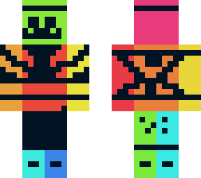 colorful noob Mumbo jumbo with mustache FUNNY | Minecraft Skin