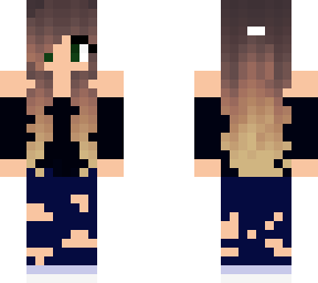 Cute girl with ripped jeans | Minecraft Skin