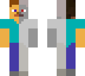 half steve half skeleton | Minecraft Skins
