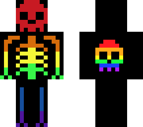 rainbow skull | Minecraft Skin