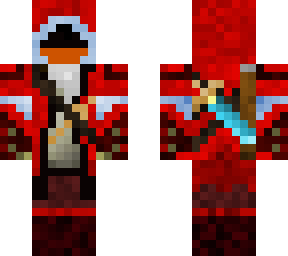 Hooded Red Ninja Swordsman (No Face) - The Bloodlust Suit | Minecraft Skin