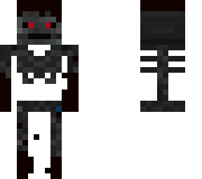 Black wither skeleton with red eyes | Minecraft Skin