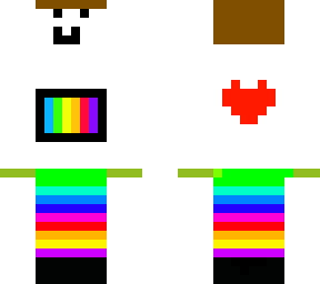 Rainbow Noob | Minecraft Skins