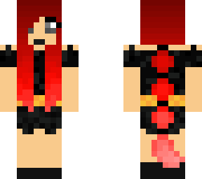 goth girl with red hair | Minecraft Skin