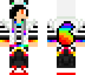 Rainbow panda boy | Minecraft Skin