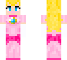 Princess Peach Peach Mario Games Girl Dress Minecraft Skins