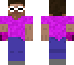 Pink steve with epic glasses | Minecraft Skin