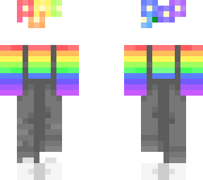 gai pride shirt with overalls and flowercrown | Minecraft Skin