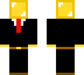 gold block man in suit | Minecraft Skins