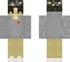 Cool 3D Grey Hoodie Skin W/ Crown (updated) | Minecraft Skin