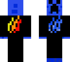 Blue PrestonPlayz Skin with the frosted fire | Minecraft Skin