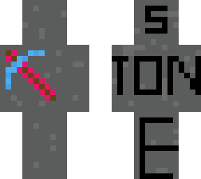 Stone and enchanted pickaxe | Minecraft Skin