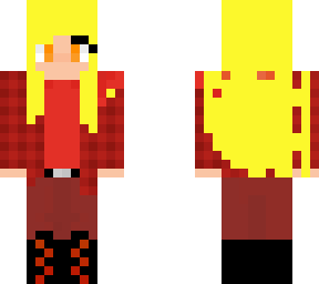 Fire girl w/yellow hair | Minecraft Skin