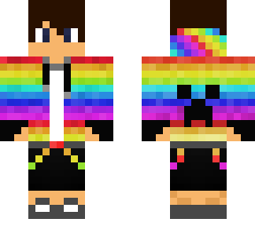 Cool boy rainbow skin | Minecraft Skin