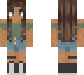 Cute Green Off-The-Shoulder Top | Minecraft Skin