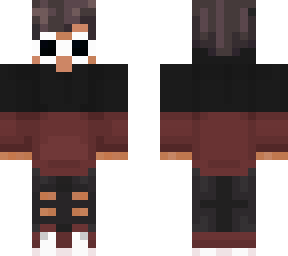eboy with clout goggles and redblack hood | Minecraft Skin