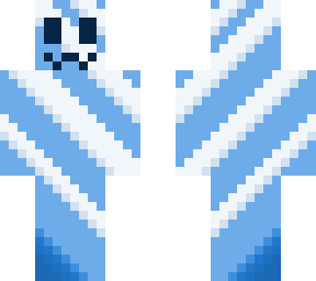 monstruo de hielo azul con brillo y colmillos y con sombra | Minecraft Skin