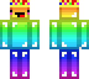 Rainbow derp with a bootiful crown | Minecraft Skin