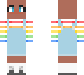 gender neutral rainbow shirt with overalls | Minecraft Skin