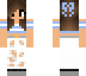 Pretty Blue Girl with ripped jeans and crop top | Minecraft Skin