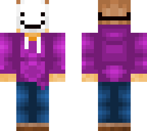 Purple Hoodie Smiling Mask v3 | Minecraft Skin