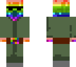 Rainbow Villager with Sunglasses | Minecraft Skin