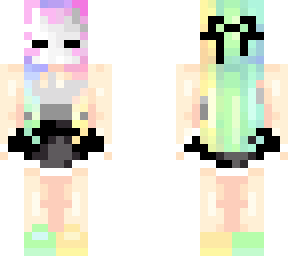 kitsune rainbow girl | Minecraft Skin