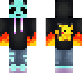 Diamond panda pikachu jumper fire hands | Minecraft Skin