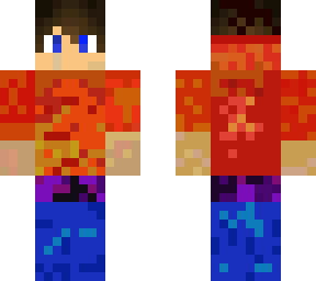 water and lava skin boy | Minecraft Skins