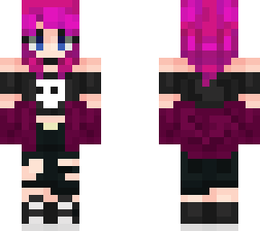 Pink hair goth girl | Minecraft Skin
